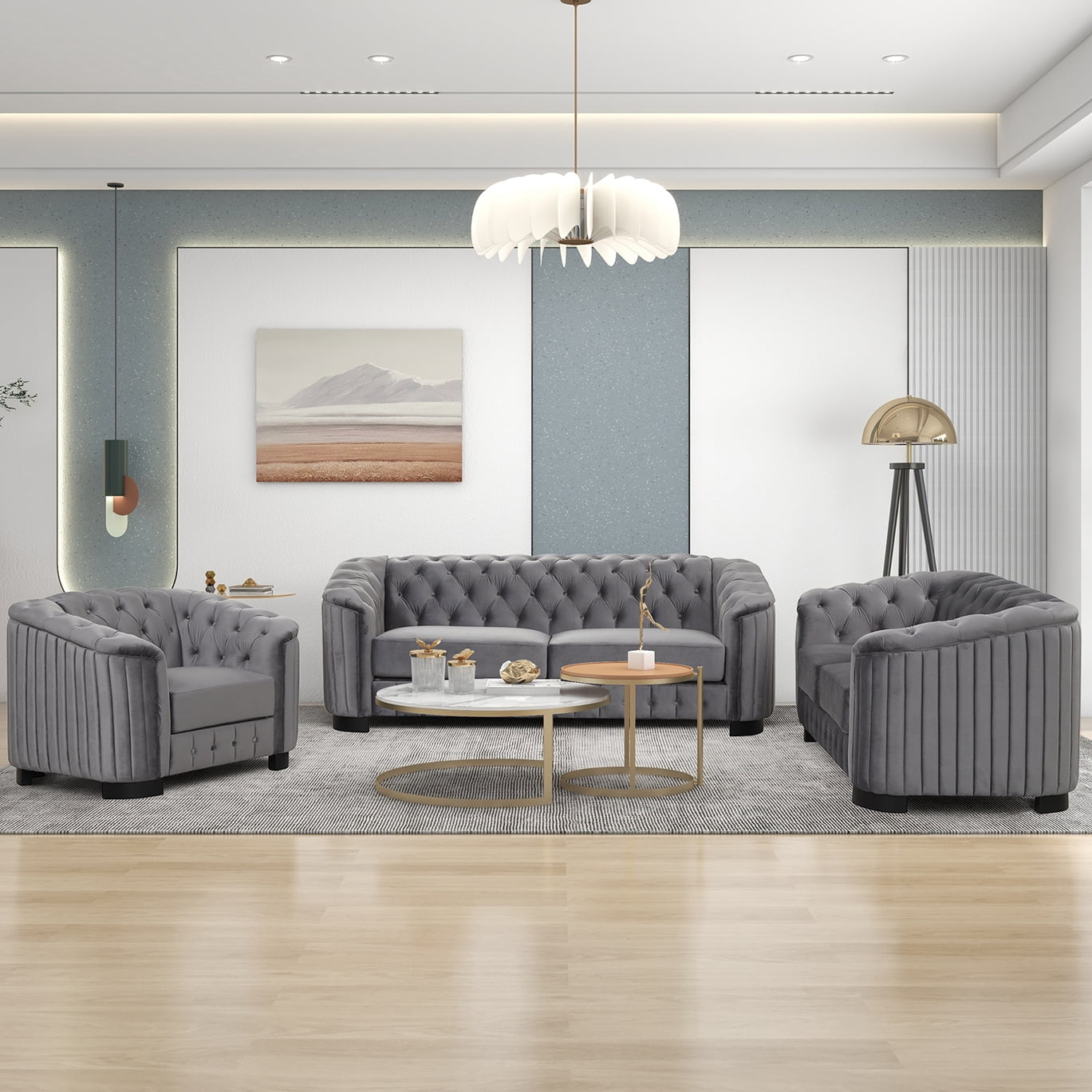 Canddidliike Velvet Upholstered Accent Sofa, Modern Single Sofa Chair ...