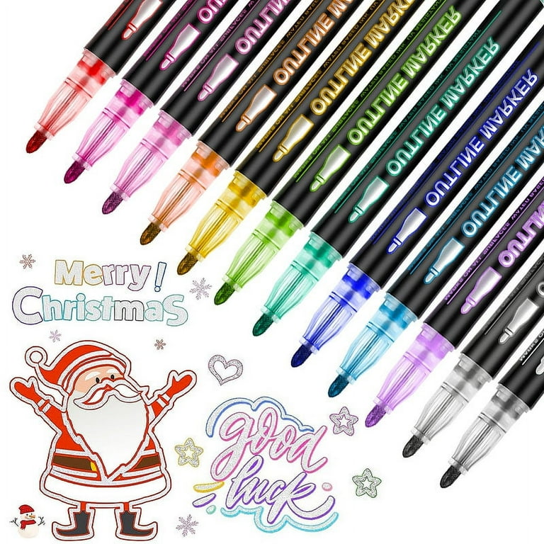 Sharpie Ultra Fine Point Ohuhu Outline Glitter Markers 18 Colors ...