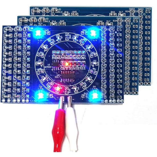 3 PCS Electronic DIY Kit SMD Rotating Flashing D Components Soldering ...