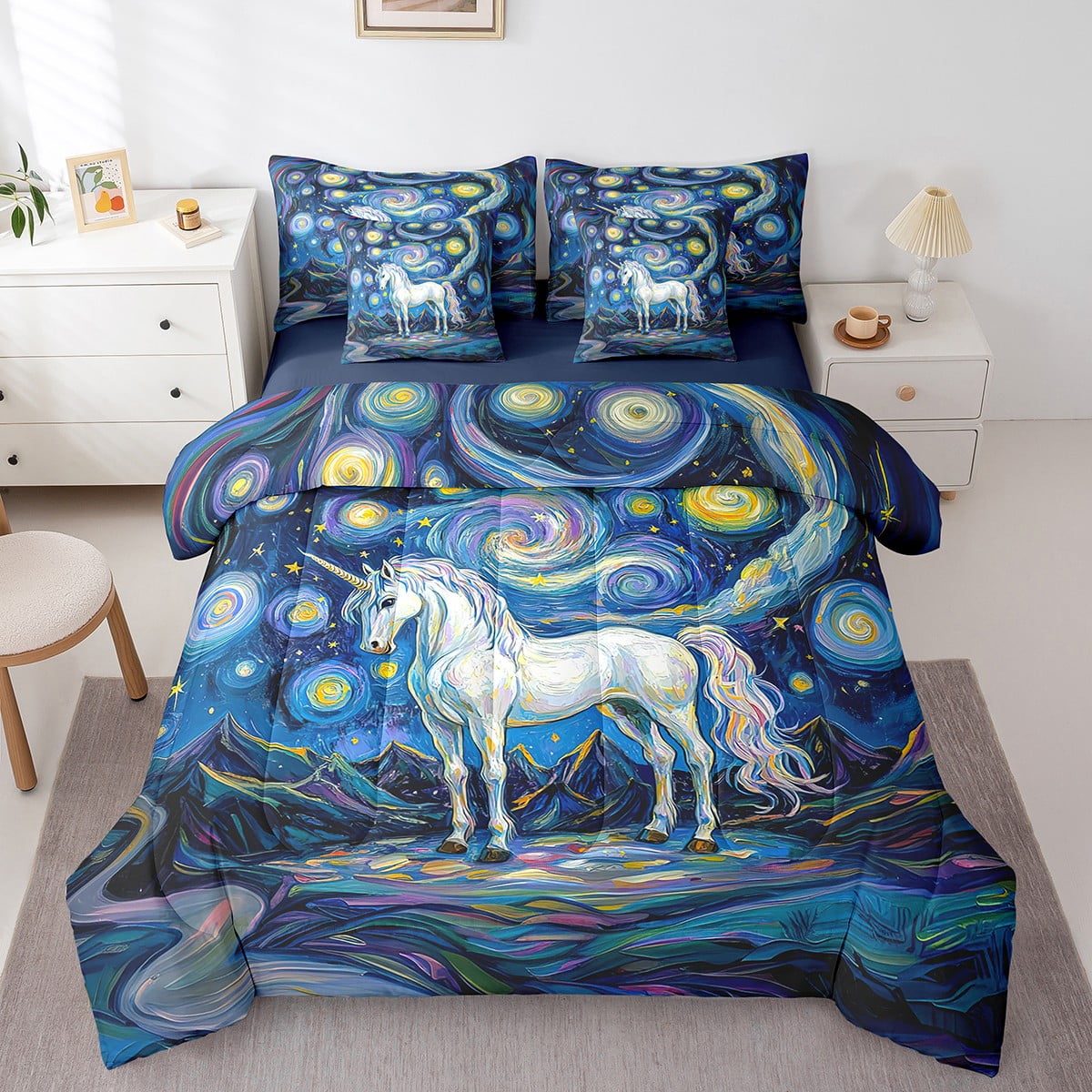 Click here for Erosebridal Oil Painting Unicorn Bedding Queen Siz... prices