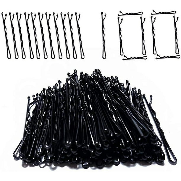 Black 100 Pieces Round Ended Hair Pins - Metal Invisible Bobby Pins ...