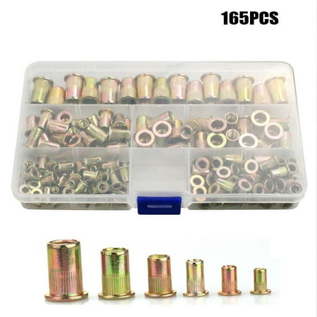 Rivet Nut, Threaded Inserts Nut Carbon Steel Zinc Plated in Plastic Box M3 M4 M5 M6 M8 M10 M12 ...