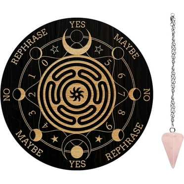 Pendulum Board Set Wooden Dowsing Divination Board Metaphysical Message ...