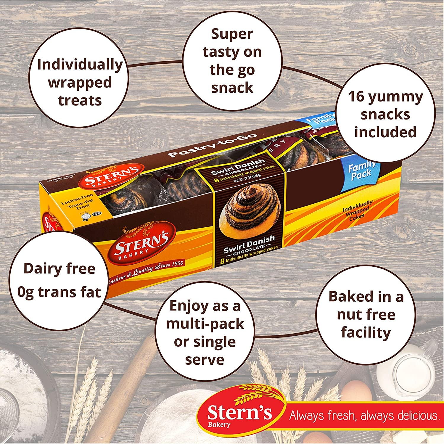 Stern’s Bakery Snack Packs | 8 Cookies Individually Wrapped | Chocolate ...