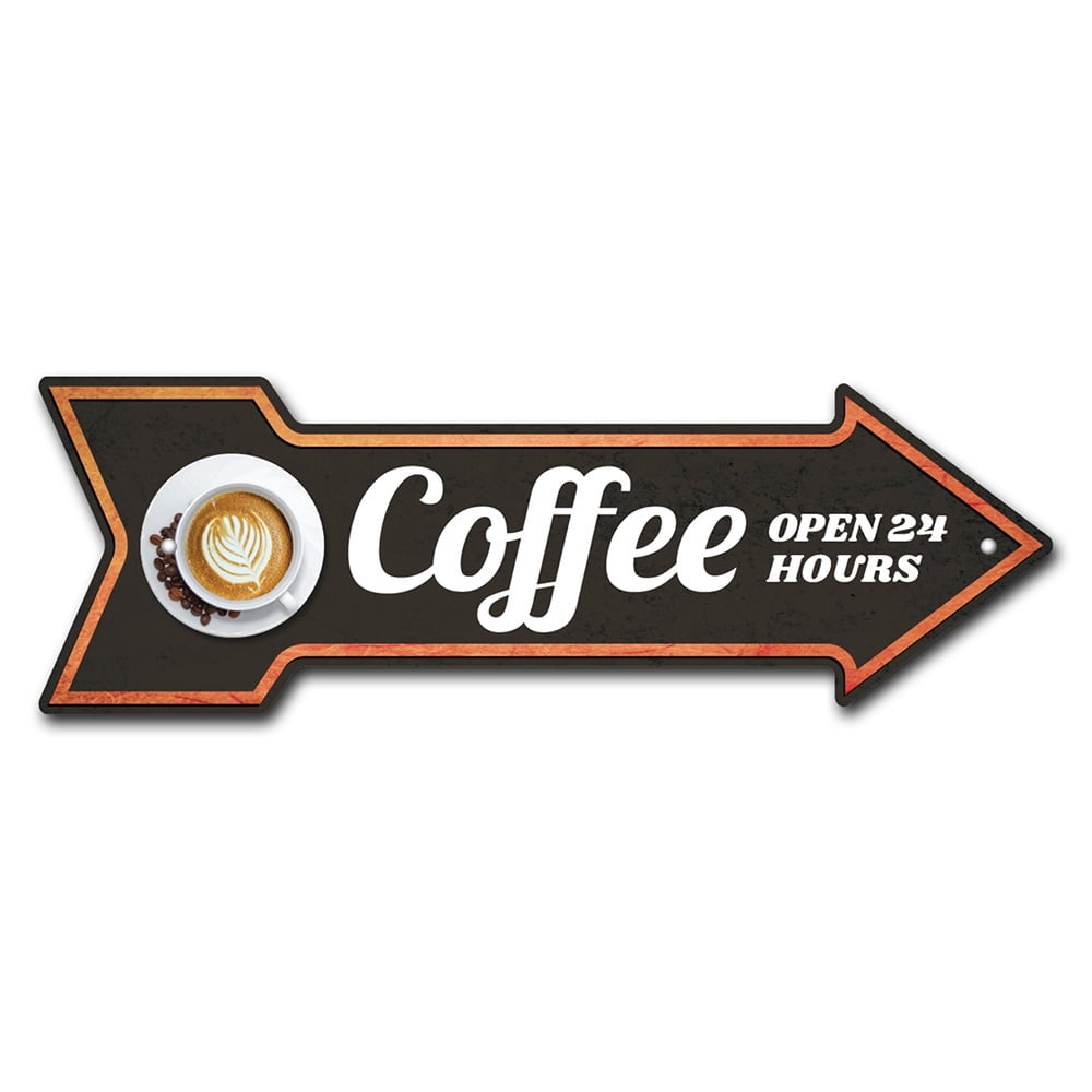 Coffee Arrow Sign | Indoor/Outdoor | Direction Arrow Sign Funny Home ...