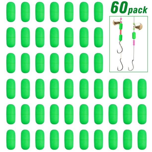Pompano Foam Floats Fishing Rig Floats - 60 Pack Pompano Rig Floats ...