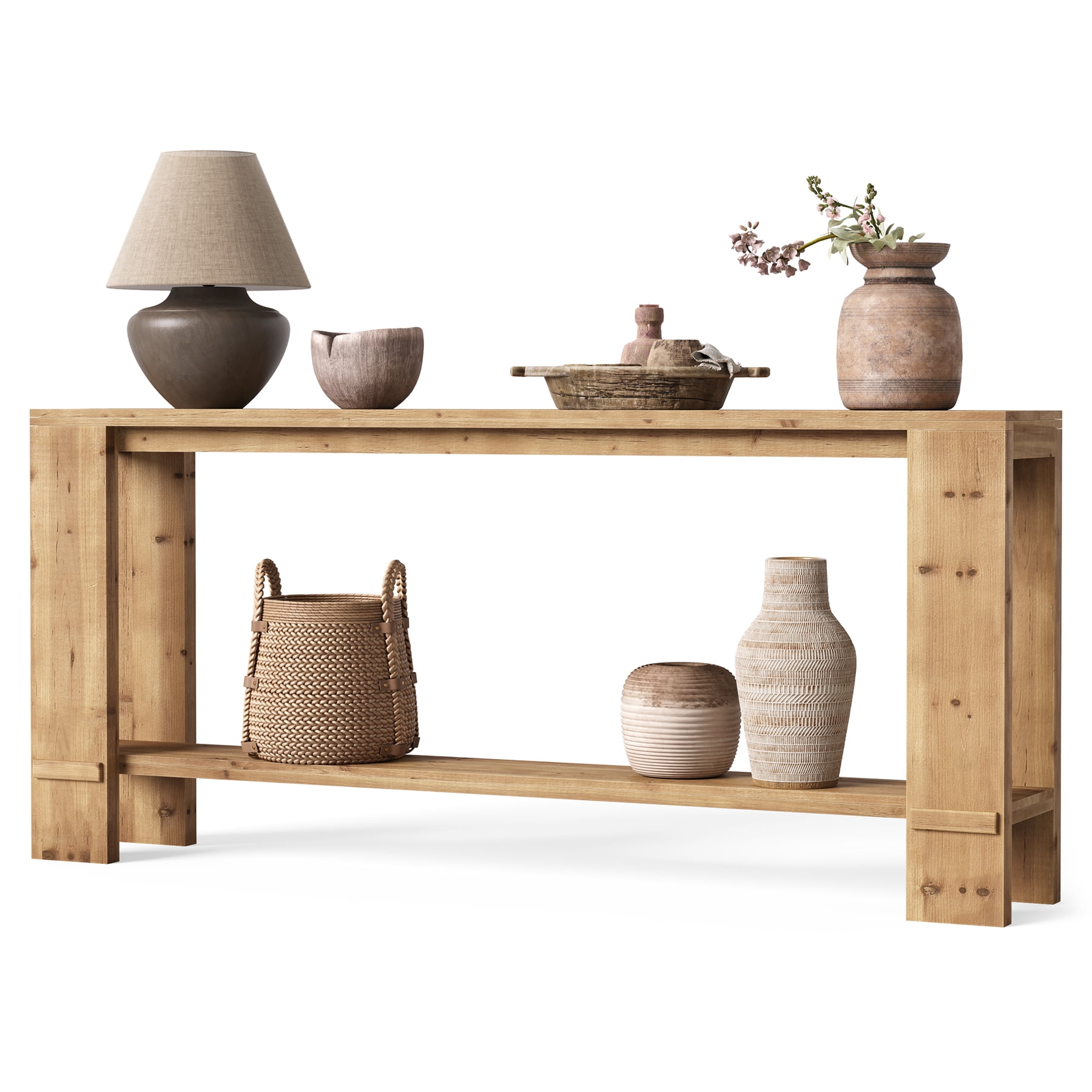 Click here for Fnova 70.87 Solid Wood Console Table  Farmhouse Ex... prices
