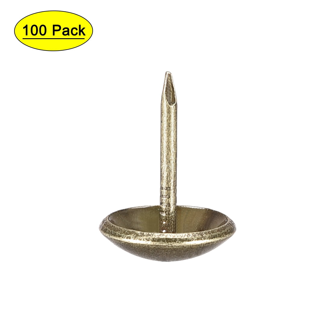 Uxcell 12mm Dia 17mm Height Bronze Tone Upholstery Nails Tacks 100 Pack ...
