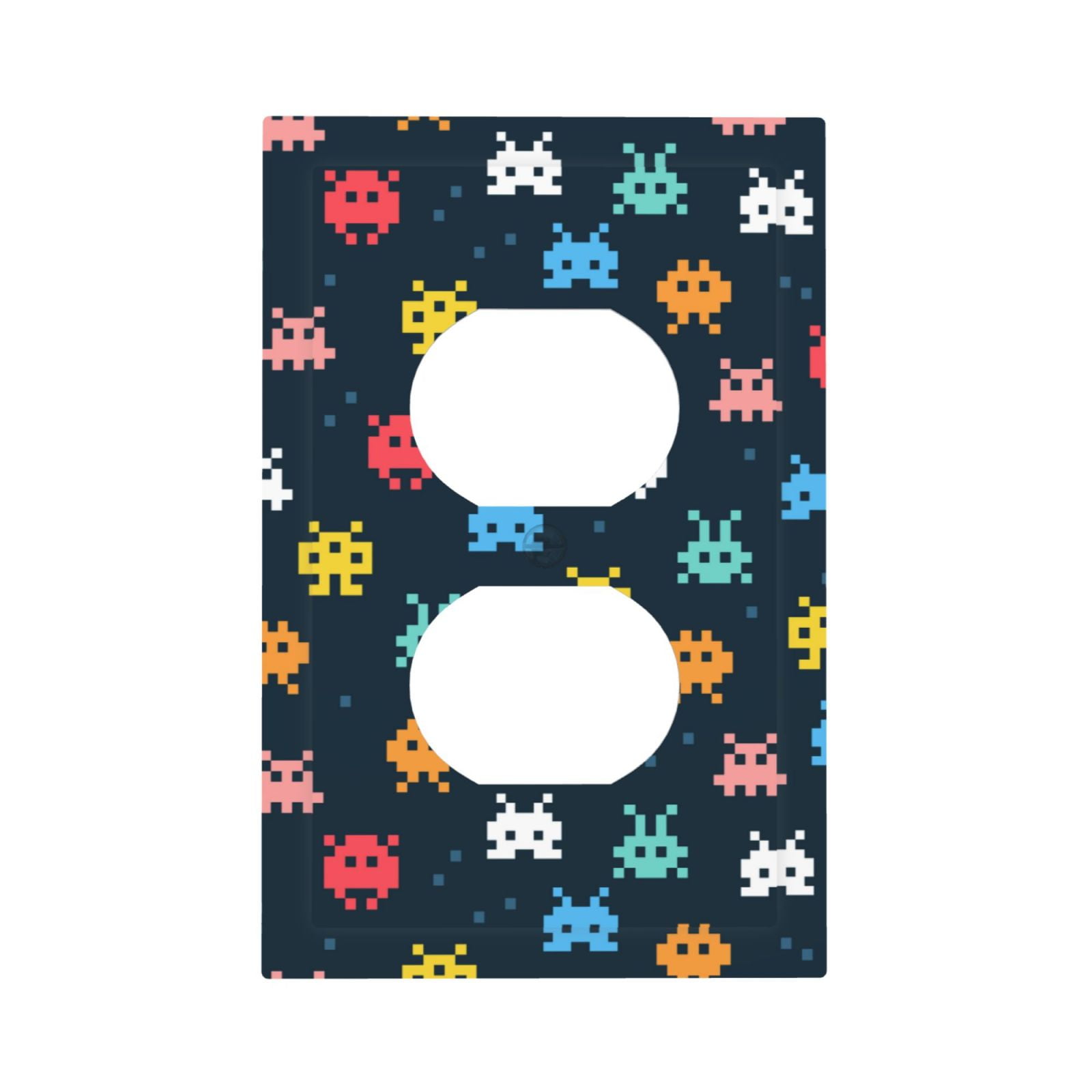 DouZhe 1-Gang Duplex Outlet Cover, Cartoon Aliens Game Monsters ...