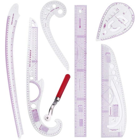 DIY Sewing Ruler Tailor Set, 7 Stlye French Curve Metric Shaped Ruler ...
