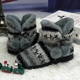 GURGER Booties Slippers Women Winter Knit Slipper Boots Ladies Plush ...