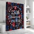 Anniversary USA Flag Bathroom Shower Curtains with 12 Hooks Polyester ...