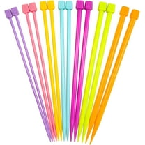 14PCS Plastic Knitting Needles, 4 mm-10 mm Colourful Single Pointed ...