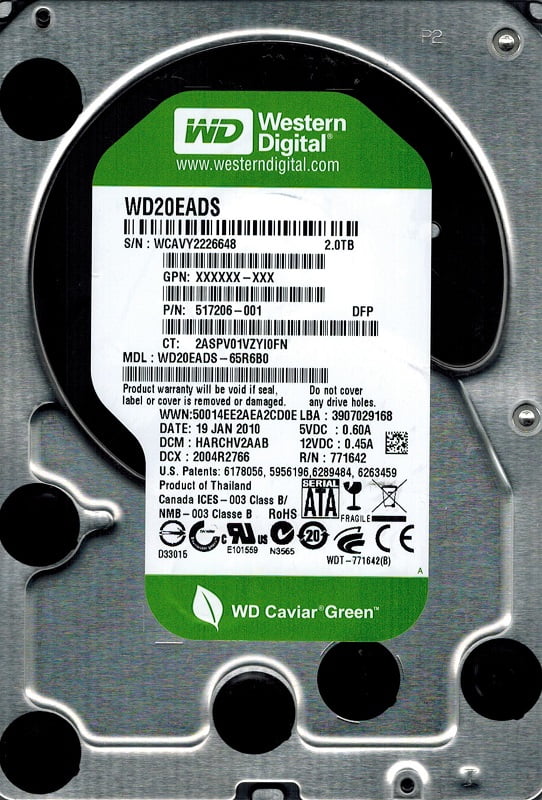 Western Digital WD20EADS-65R6B0 2TB DCM: HARCHV2AAB - Walmart.com