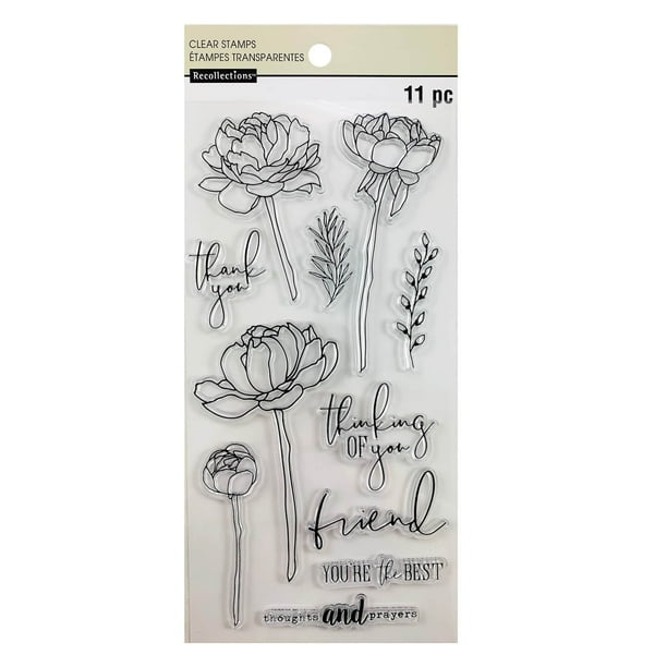 6 Pack: Peony Sentiment Clear Stamp Set by Recollections™ - Walmart.com