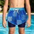 Boys Swim Trunks Double Layer Exposure Waistband Youth Summer Beach ...