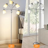 DingLiLighting Adjustable Gooseneck 5-Light LED Tree Floor Lamp, Silver ...