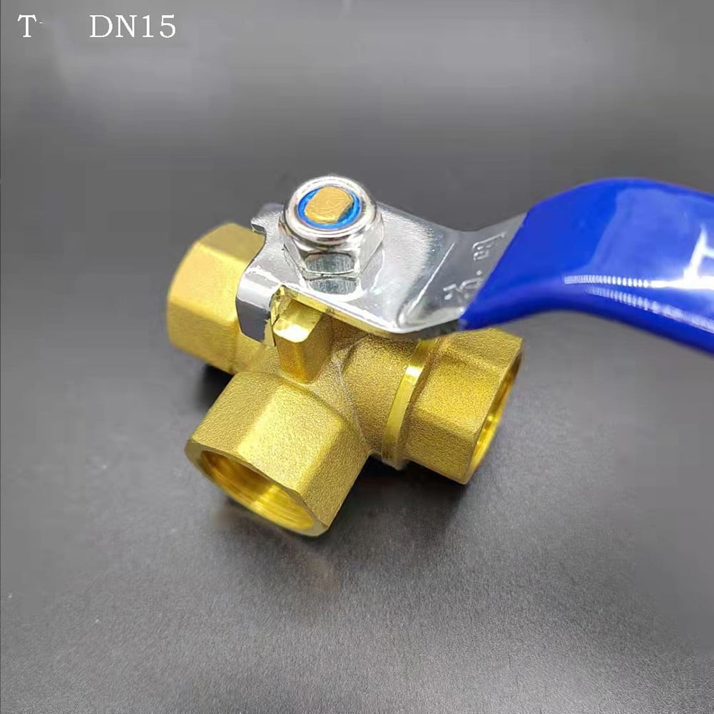 3 Way Brass Ball Valve, T Bore Valve Ball Valve for Water Oil Gas ...
