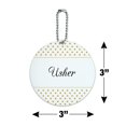 Usher Wedding Elegant Polka Dots Round Luggage ID Tag Card Suitcase ...