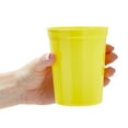 24-Pack 16-Ounce Yellow Plastic Stadium Cups Drinking Set, Reusable ...