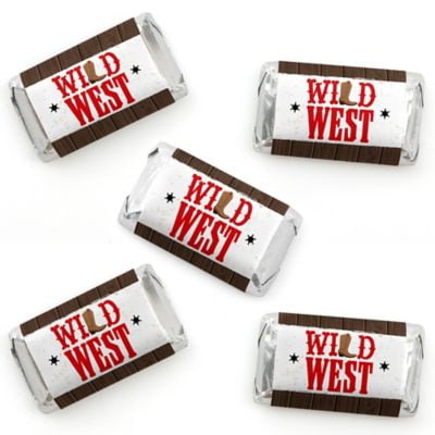 Big Dot of Happiness Western Hoedown Mini Candy Bar Wrapper Stickers ...