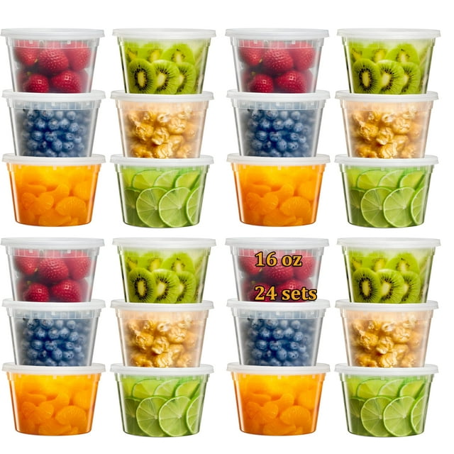 16 oz. Deli Food Storage Containers With Leak-proof Lids - 24 Sets ...