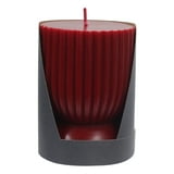 Red Unscented Ribbed Pillar Candle - 3x4 Inches - Walmart.com