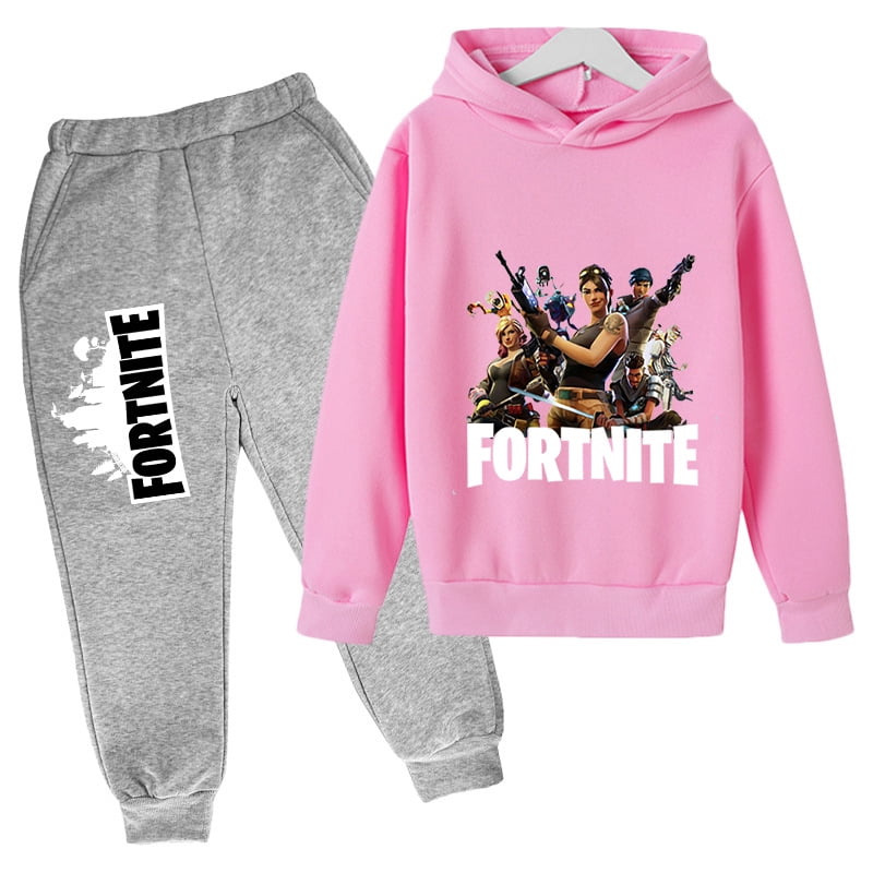 Click here for Fortnite Cartoon Print Boys And Girls Hoodie Two-P... prices