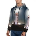 Honeii Peggy's Cove Lighthouse Pattern Mens Hoodies Men's Loose Sleeve ...