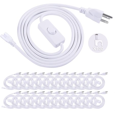 FanShow6FT LED Light Power Cord with On/Off Switch, T5 T8 Power Cord T5 ...