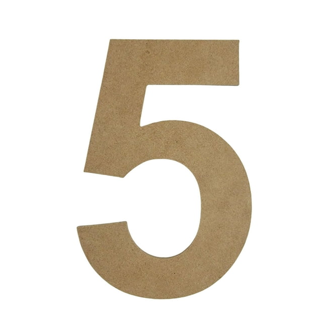 Wooden Number Unfinished, Arial Font, Craft Cutout - Walmart.com