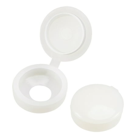 Uxcell 5mm Hole Plastic Hinged Screw Cover Caps Fold Snap Beige 100 ...