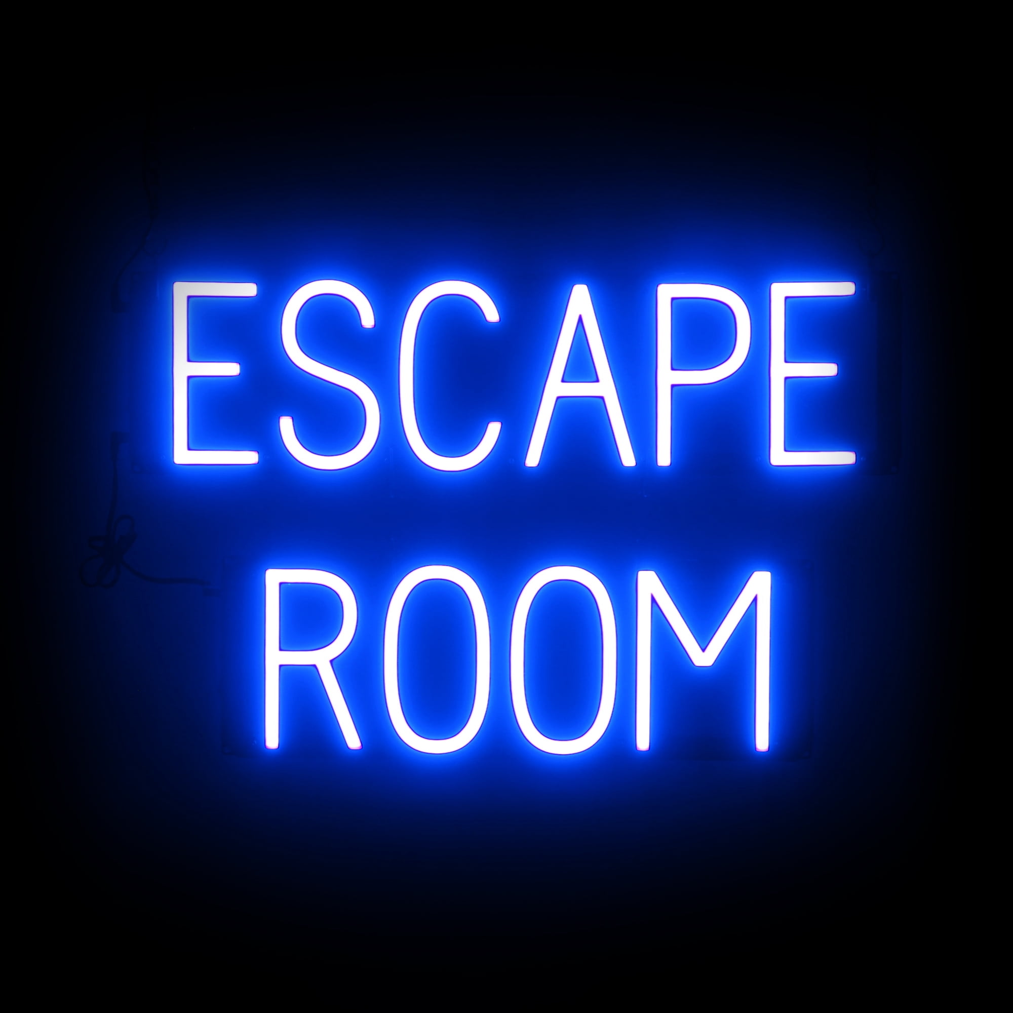 SpellBrite ESCAPE ROOM LED Sign for Business. 23.6" x 15.0" Blue ESCAPE ...