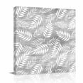 Ash Fronds Canvas Wall Art for Living Room, Gray Silver Slate Leaf ...