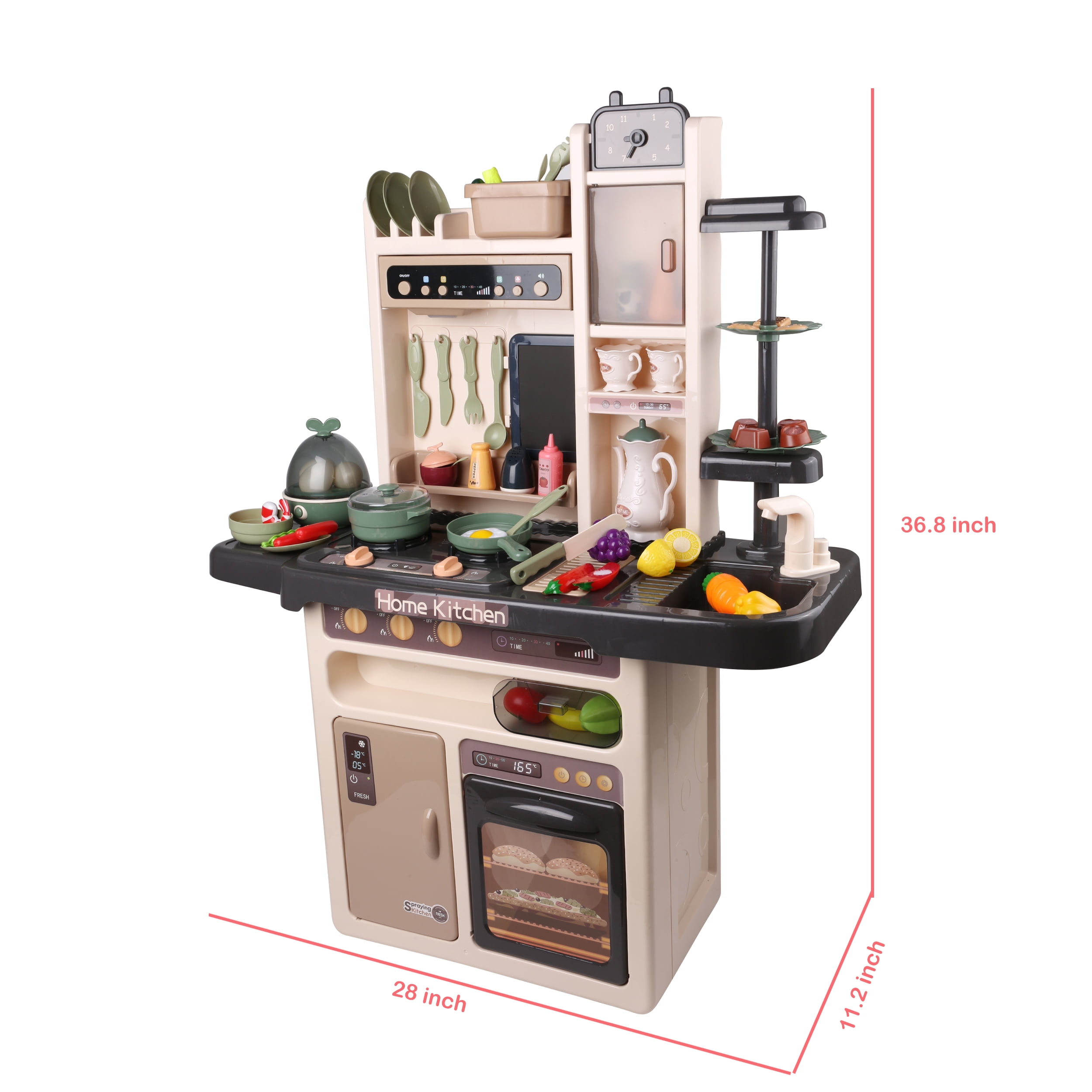 Buy Large Kitchen Toy Set for Kids with Realistic Lights and Cooking ...
