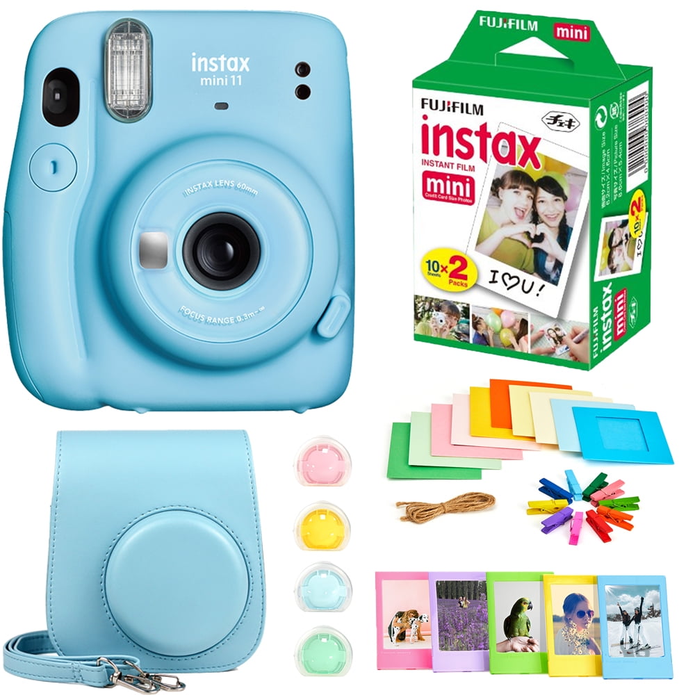 Fujifilm Instax Mini 11 Camera (Sky Blue) | Film | Frames | Case ...
