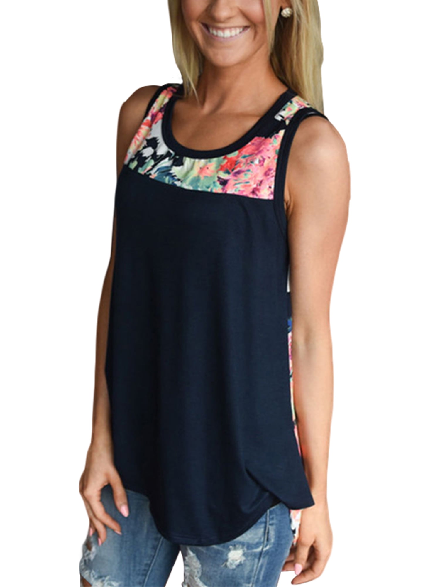 Himone Plus Size Singlet T Shirt For Women Sleeveless Tops Tunic