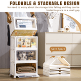 4 Tier Stackable Storage Bins, 23QT Storage Containers, Clear Plastic ...