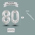 40-Inch Silver Number 80 Balloons (8 & 0) | Big Jumbo Foil Mylar ...