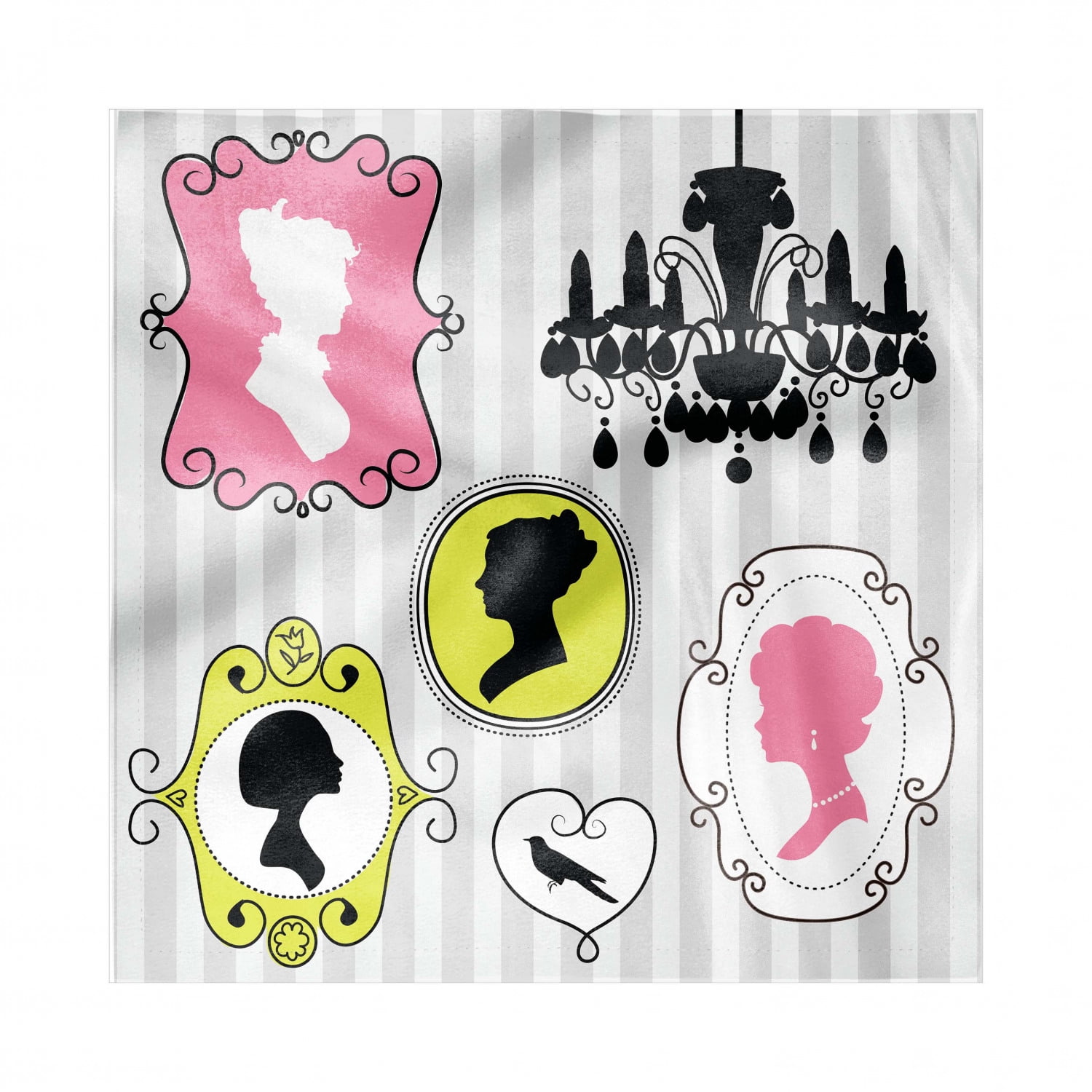 Vintage Woman Decorative Satin Napkins Set of 4, Vintage Frames with ...