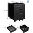 3 Drawer File Cabinet with Lock, Metal Under Desk Rolling Filing ...