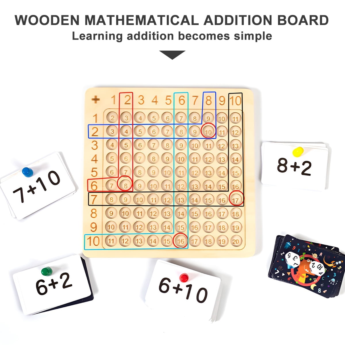 Evjurcn Multiplication Game Wooden Multiplication Board, Montessori ...