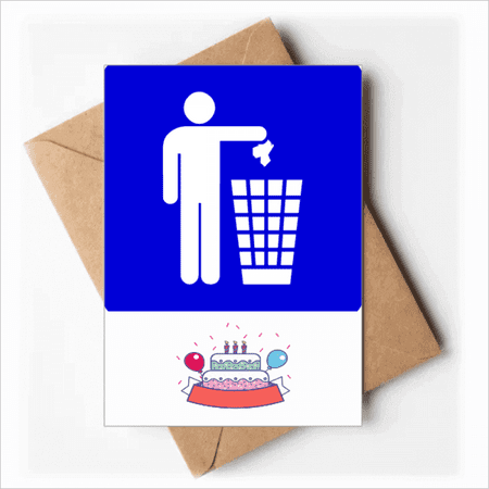 Rubbish Blue Square Warning Mark Happy Birthday Greeting Cards ...