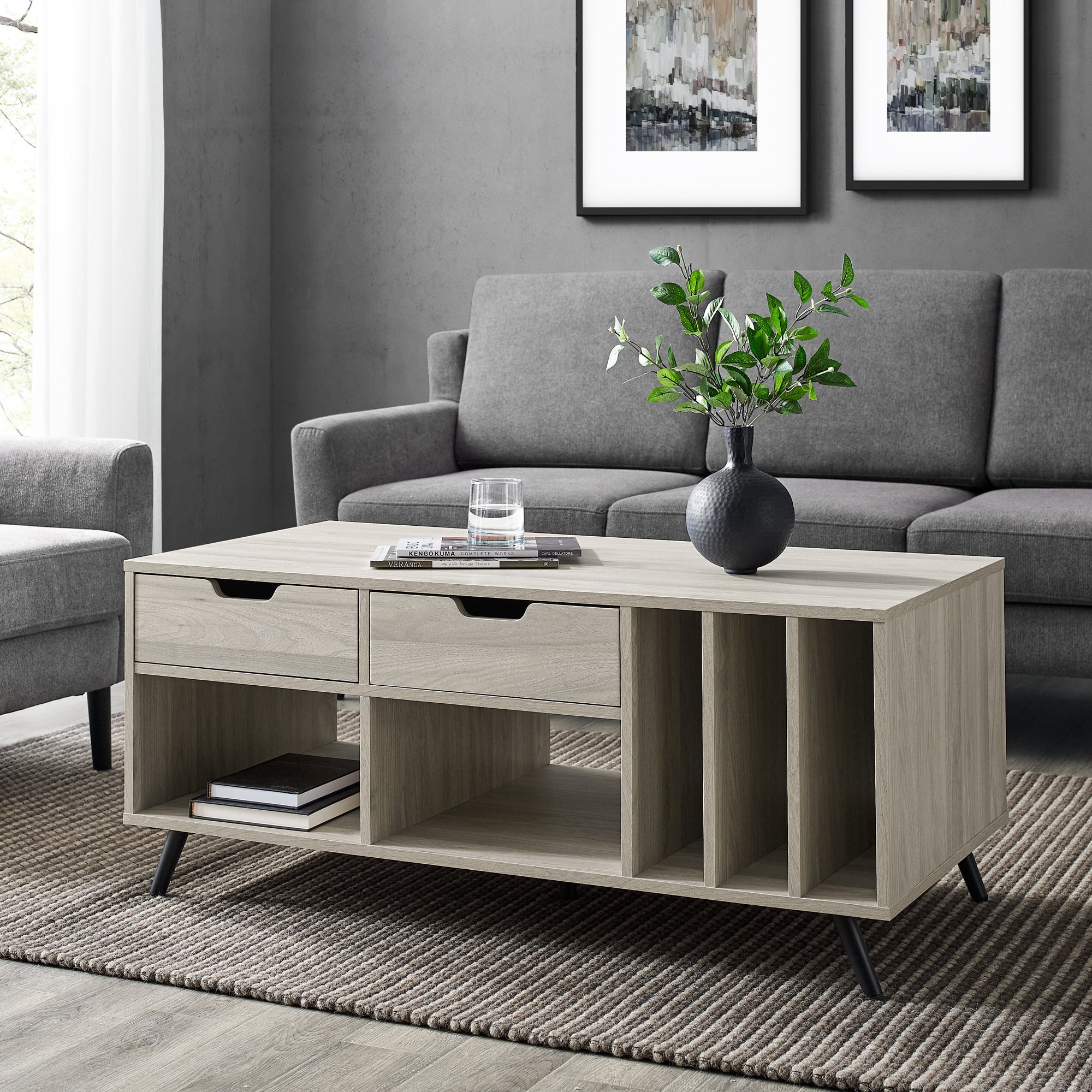 Clifford Birch 2 Drawer Storage Coffee Table by Manor Park - Walmart.com
