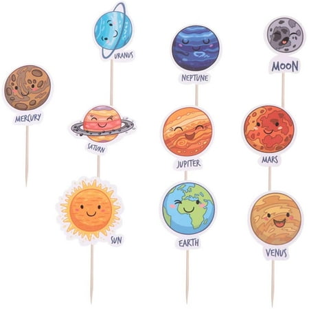 HTCM 30pcs Universe Planet Cake Topper Space Solar System Planet Cake ...