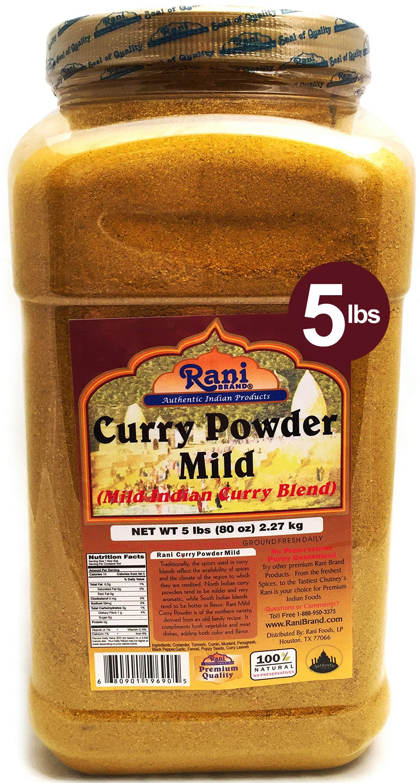 Rani Curry Powder Mild (10-Spice Authentic Indian Blend) 80oz (5lbs) 2 ...