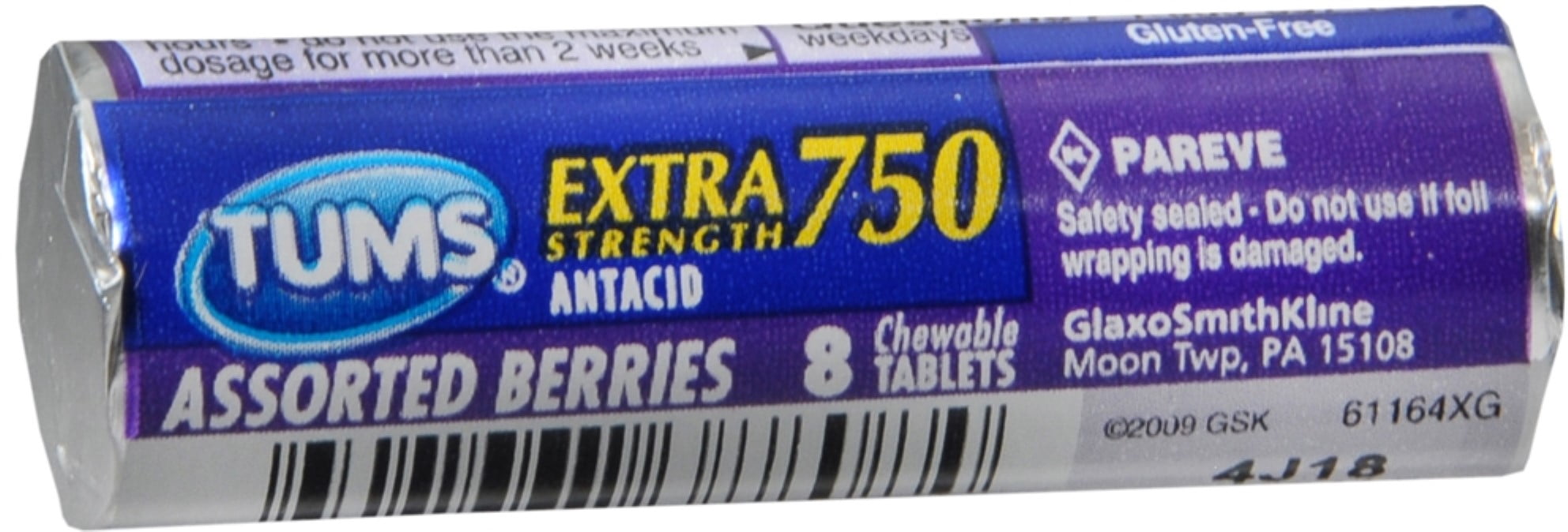 TUMS E-X Tablets Assorted Berries 8 Tablets (Pack of 2) - Walmart.com