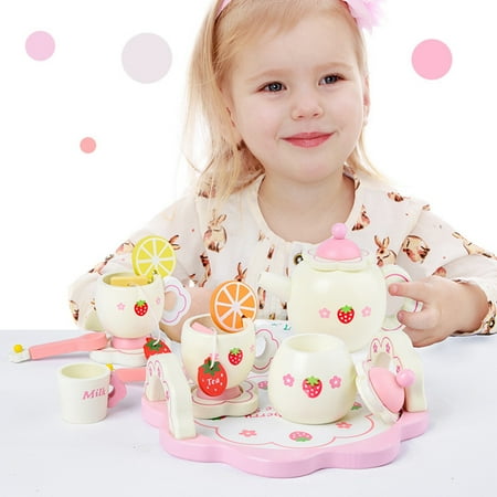 Aofa Children Wooden Simulation Teacup Afternoon Tea Kitchen Pretend ...