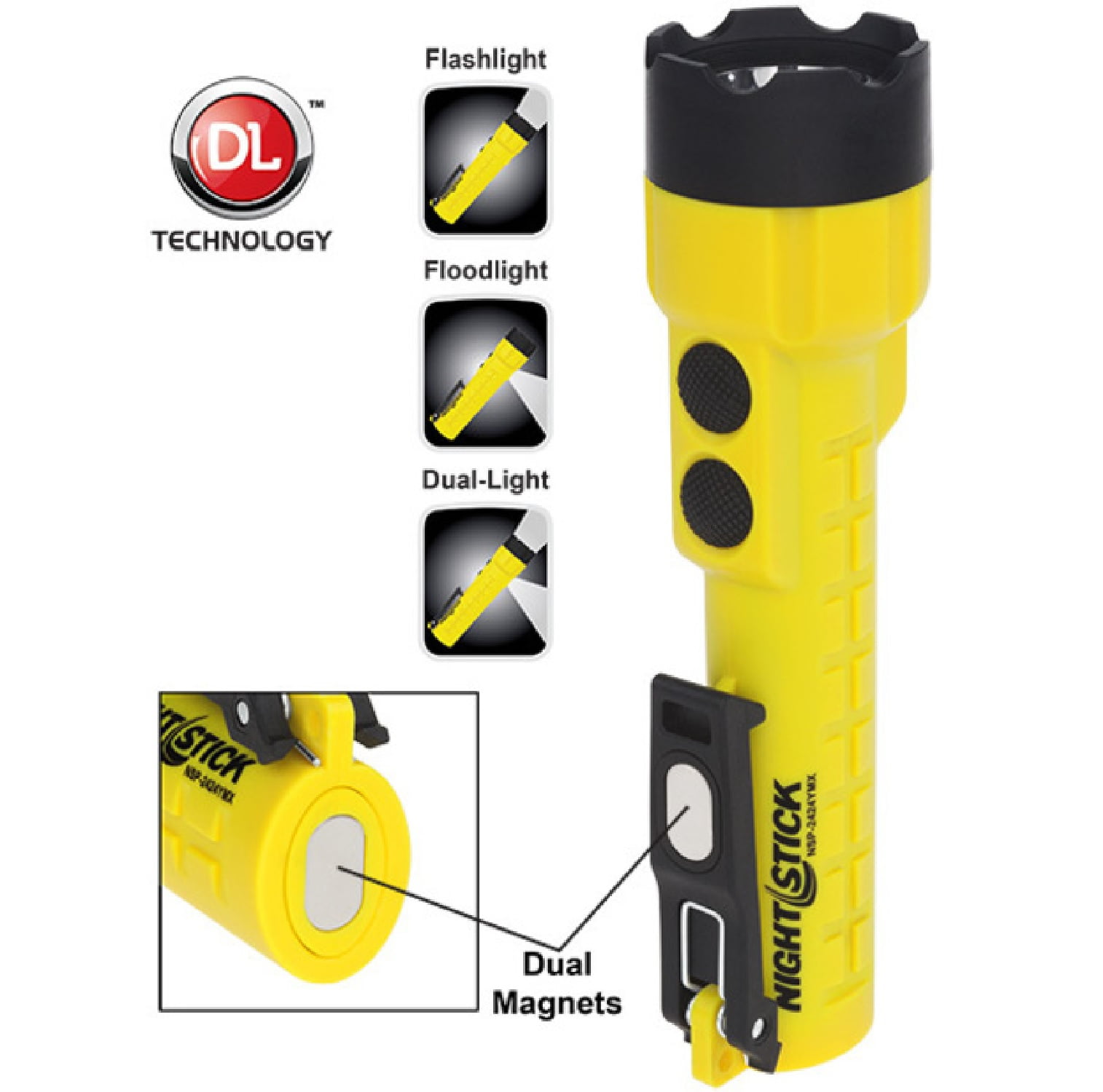 Nightstick X-Series Dual-Light w/Dual Magnets Yellow Body - Walmart.com