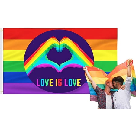 Gay Pride Rainbow Flag LGBT Flag 3x5 Ft, Large Rainbow Flags with with ...